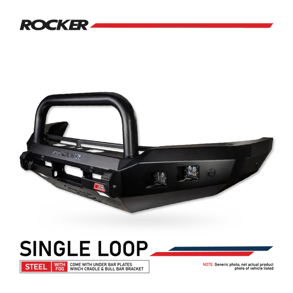 Suzuki Jimny 2019-Present 078-01SQSBL Rocker Bull Bar Single Sand Black ...
