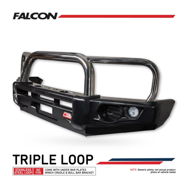 JMC VIGUS 2012-2018 707-01 FALCON BULL BAR TRIPLE STAINLESS LOOPS ...